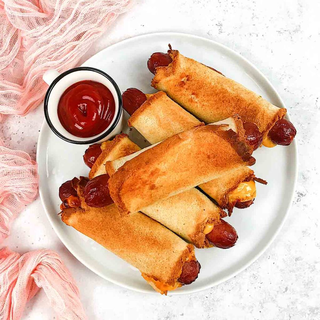 Air fryer Hot dog wraps (Hot dog roll ups) - Air Fryer Yum