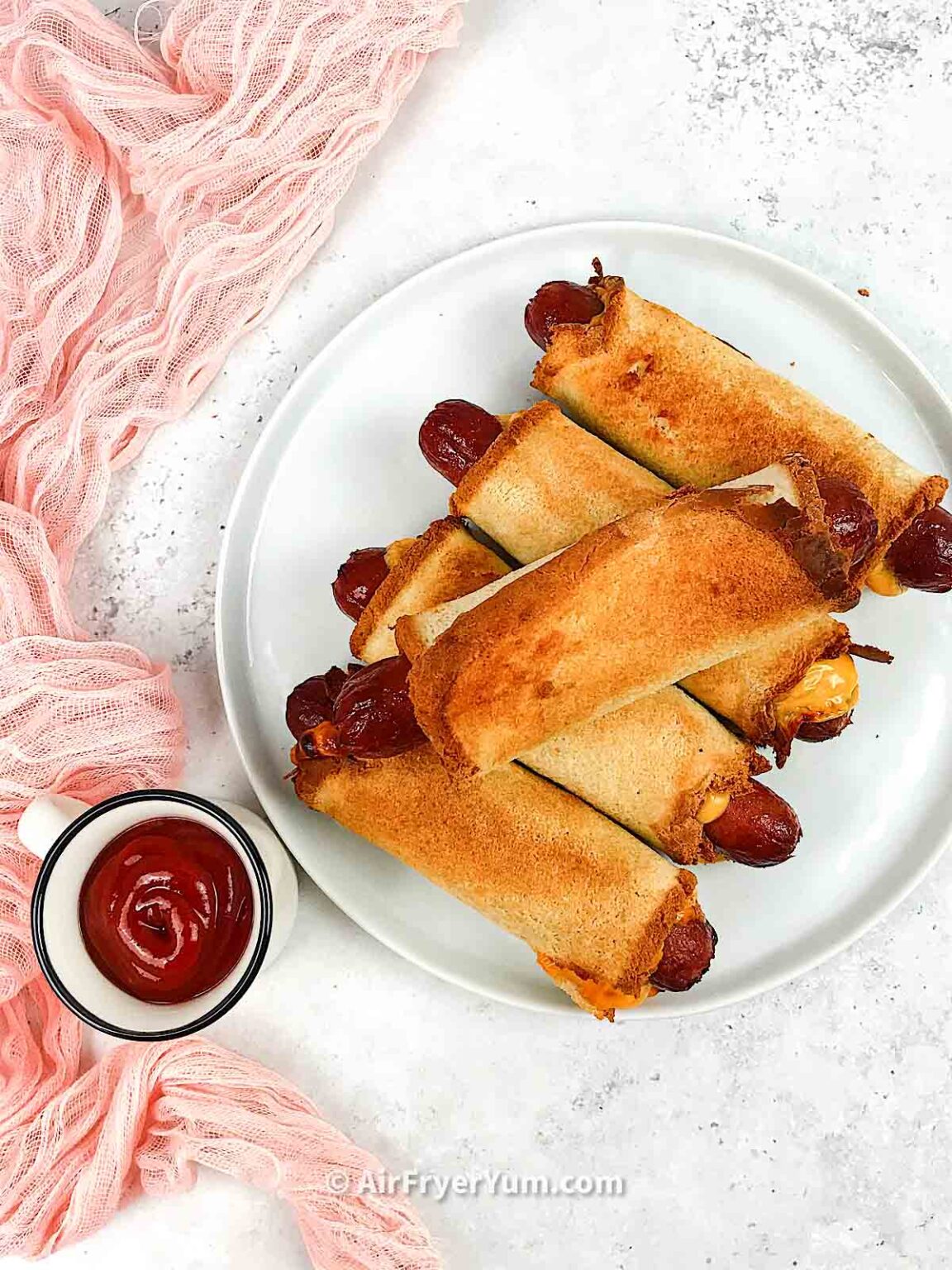Air fryer Hot dog wraps (Hot dog roll ups) - Air Fryer Yum