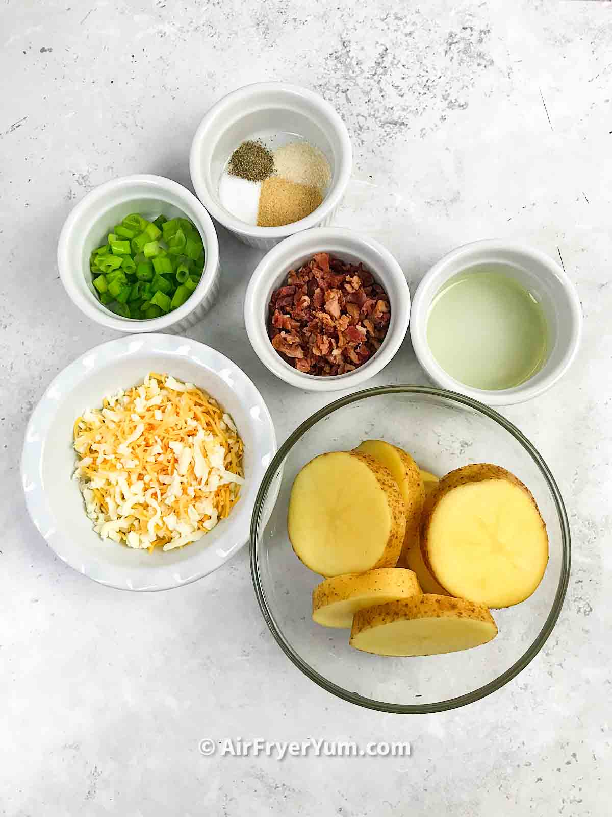 Air fryer loaded baked potato rounds - Air Fryer Yum