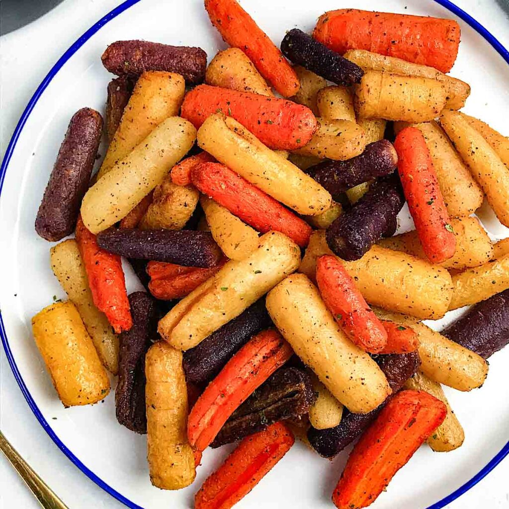 Air fryer rainbow carrots (Tri colored carrots recipe) - Air Fryer Yum
