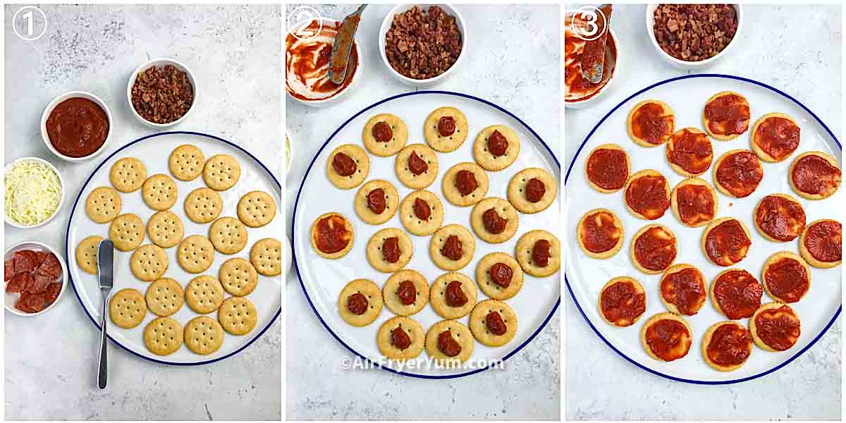 Air fryer Ritz crackers pizza (Pizza Crackers) - Air Fryer Yum