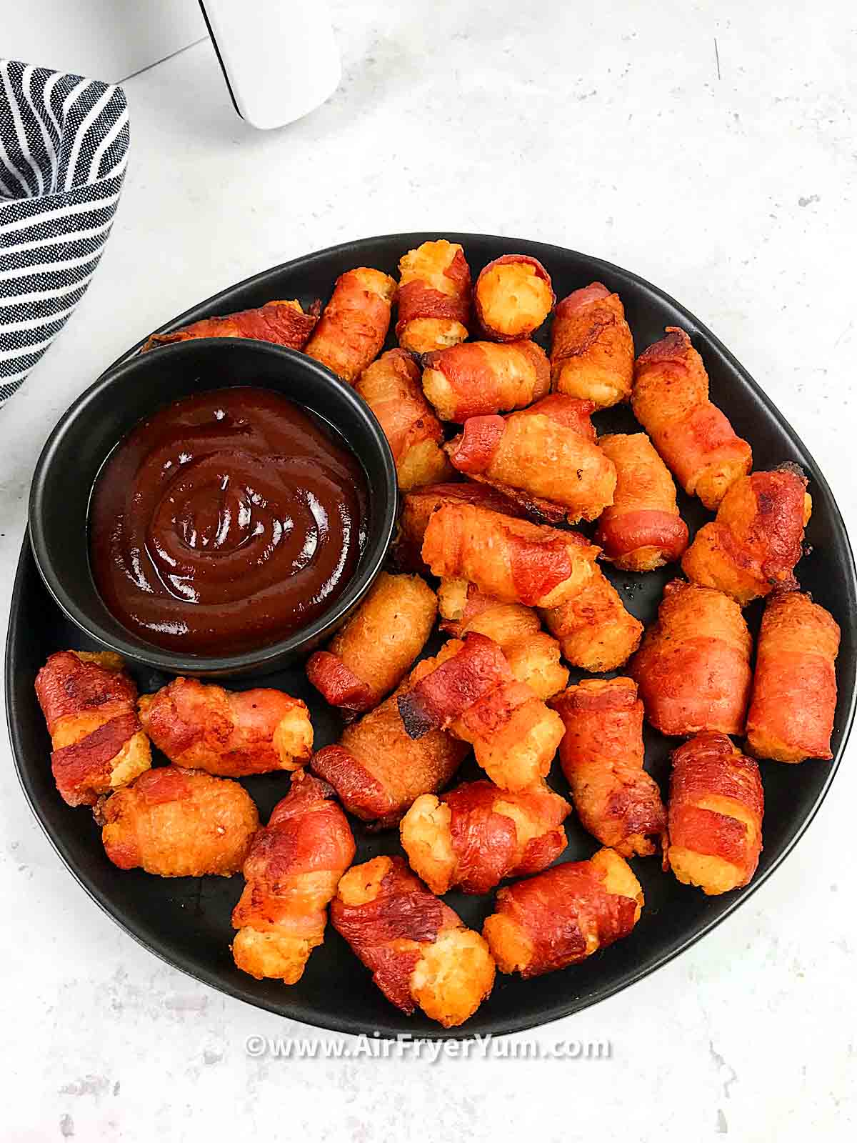 Air fryer bacon wrapped Tater tots - Air Fryer Yum