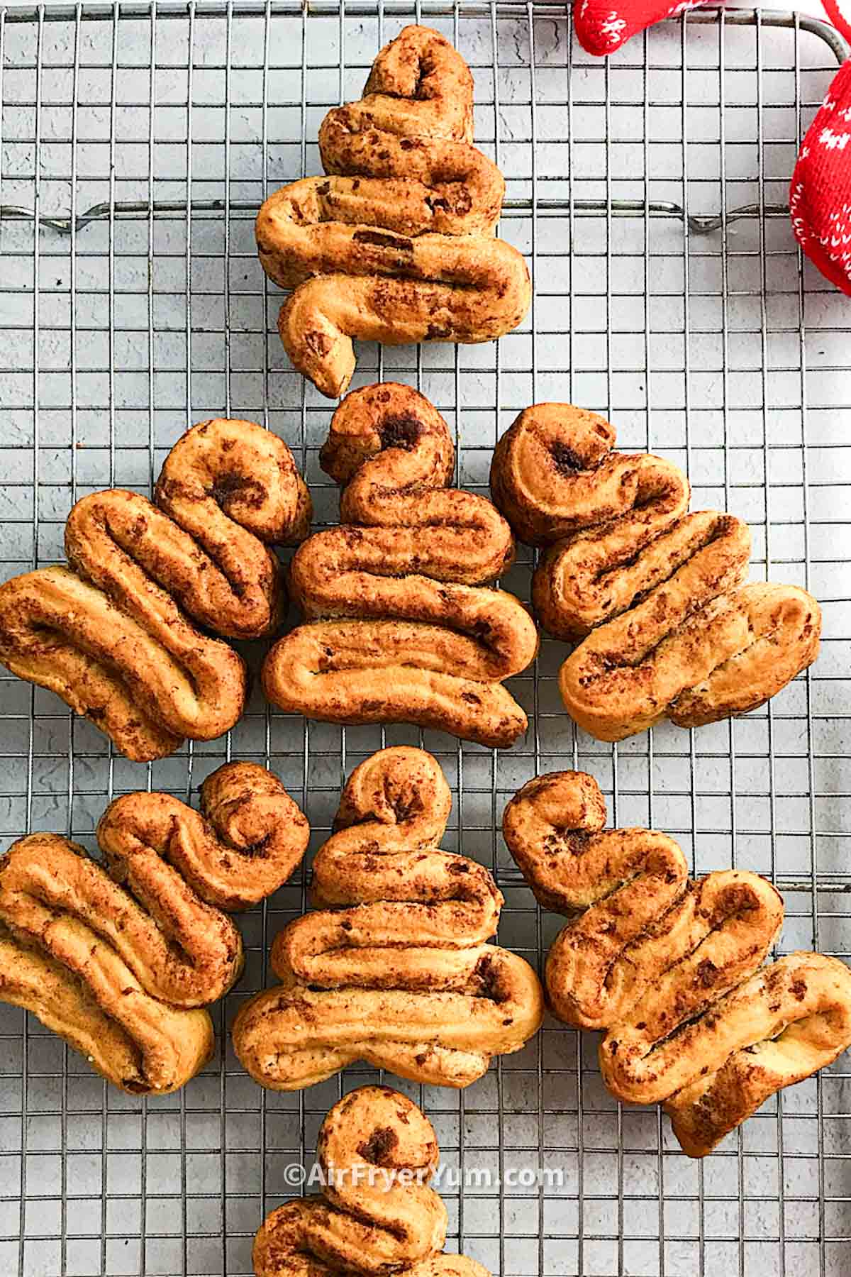 Air fryer Christmas Tree cinnamon rolls - Air Fryer Yum