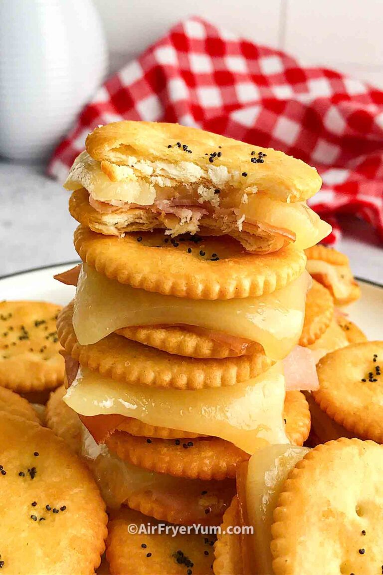 Ham and cheese ritz cracker sandwiches - Air Fryer Yum