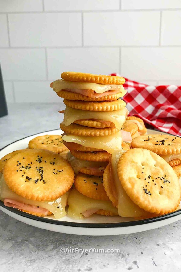 Ham and cheese ritz cracker sandwiches - Air Fryer Yum