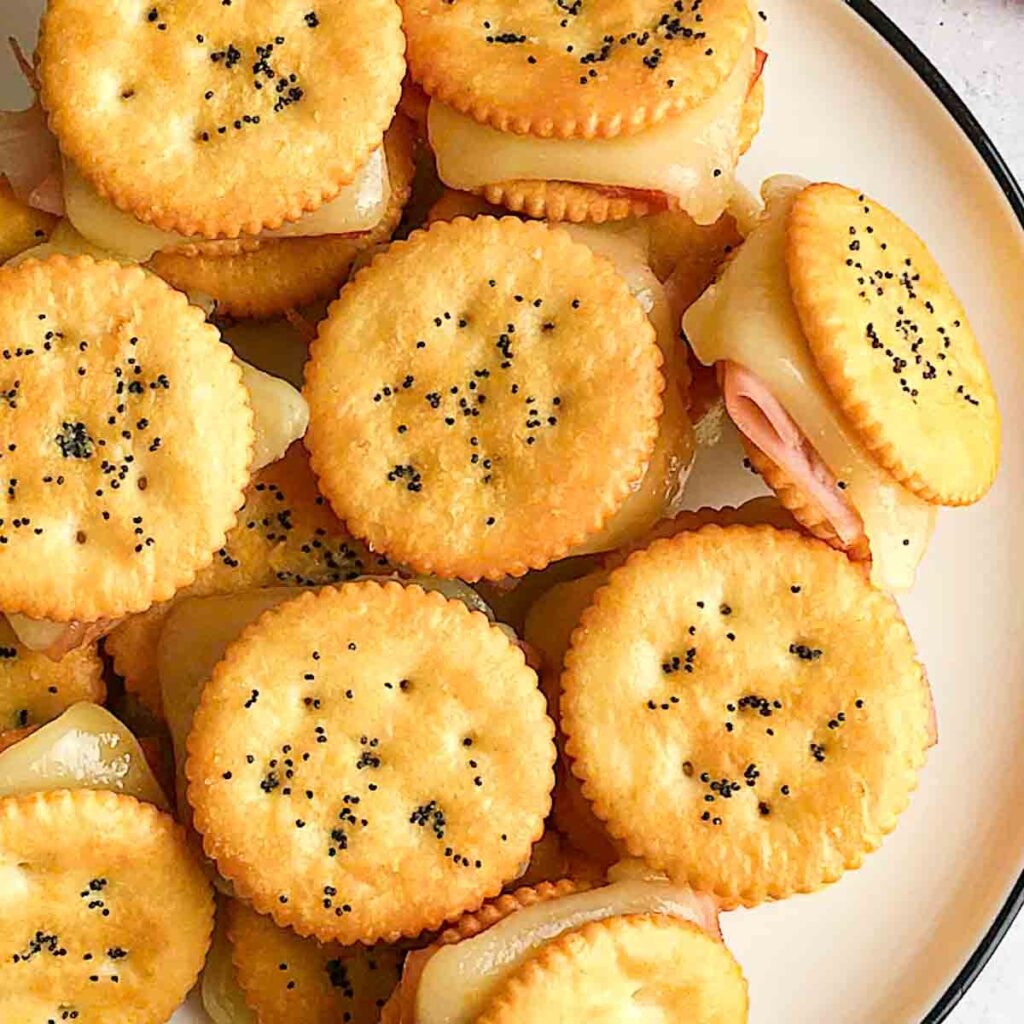 Ham and cheese ritz cracker sandwiches - Air Fryer Yum