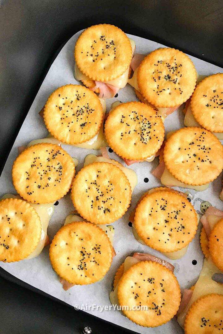 Ham and cheese ritz cracker sandwiches - Air Fryer Yum